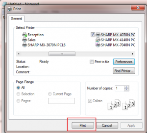 Sharp Print Release - Follow Me Printing Instructions