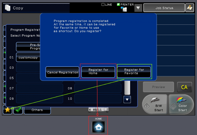 How To Create Program/Favorite One Touch On Sharp Copier/Scanner