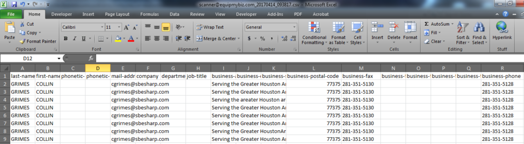 Sharp Business Card Scanner and MultiCrop - Skelton Business Equipment ...